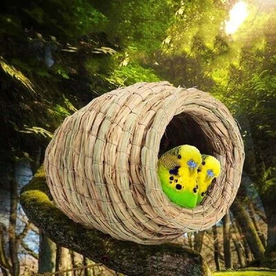 1pc Natural Handmade Straw Bird Nest Pigeon House Parrot