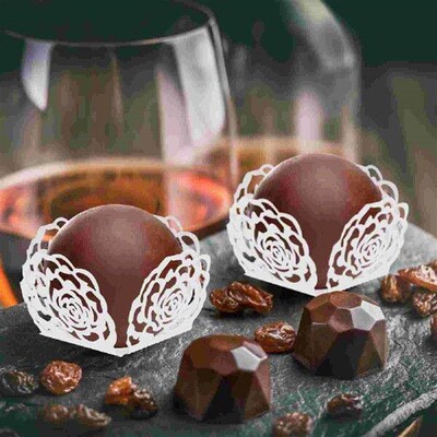 50 Pcs Chocolate Tray Cupcake Wrappers Muffin Paper Liners