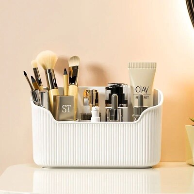 Desktop Cosmetics Storage Box Toiletries Cotton Swab Contain