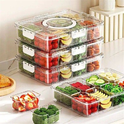 8 Separated Seasoning Box Fresh-keeping Transparent Snack