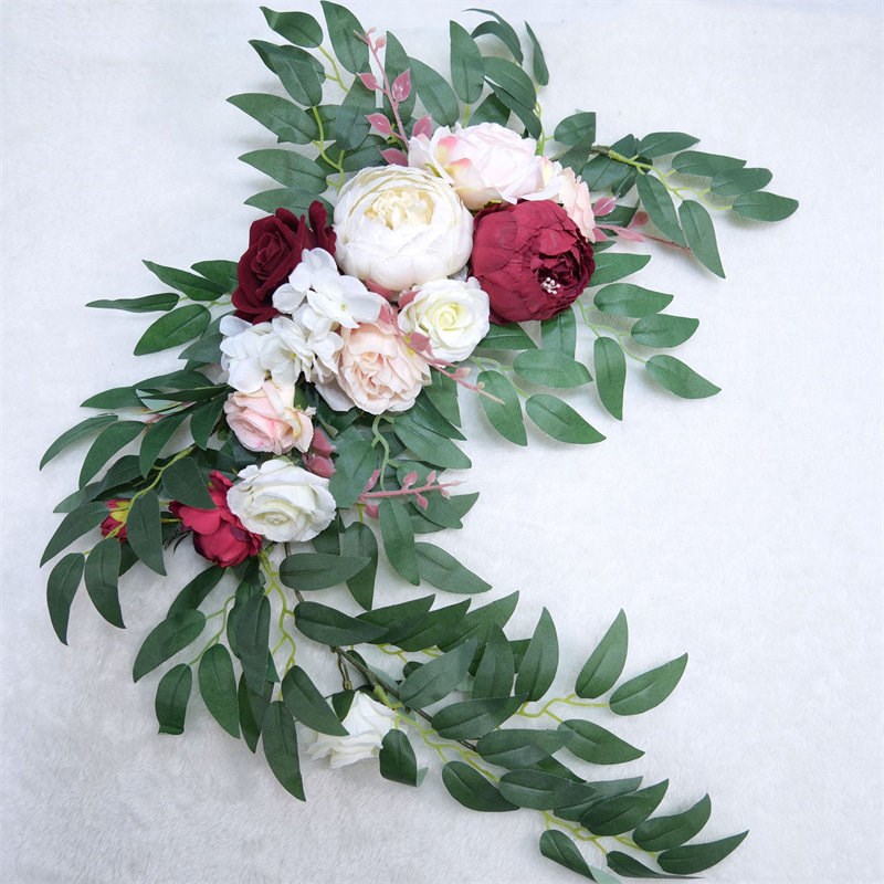 2pcs Peony Artificial Wedding Flower Wall Arrangement Arch B