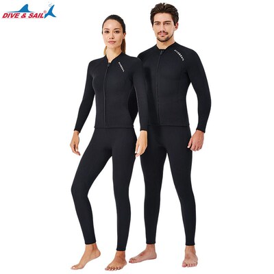 New 2MM diving suit split top long sleeve snorkeling suit co