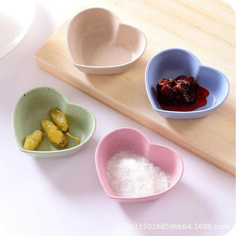 Creative wheat heart-shaped plum blossom vinegar dish, soy s