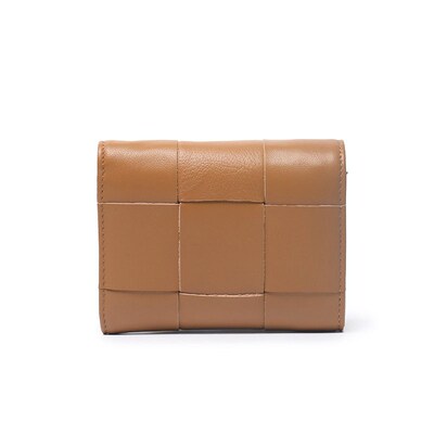 Sheepskin Small Wallet Womens Short Tri-fold Wallet Genuine