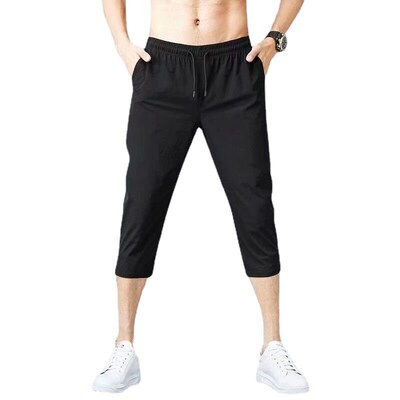 Pants Mens Summer Thin teny Wie Leg Seven-point Straight Ic