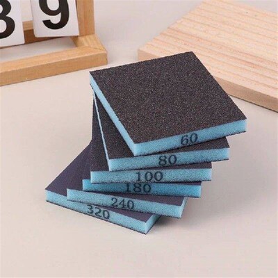 6 Pcs Black Sanding Sponge Set 60-320 Grit Washable And