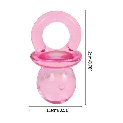 50pcs Mini Acrylic Blue Pink Pacifier Nipple Gender Reveal