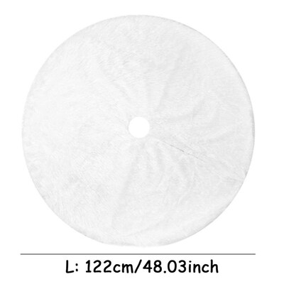 1pcs 78/90/122cm White Christmas ree Skirt Plush Faux Fur 20