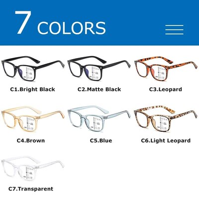 CRIXALIS Square Multifocal Progressive Reading Glasses Men F
