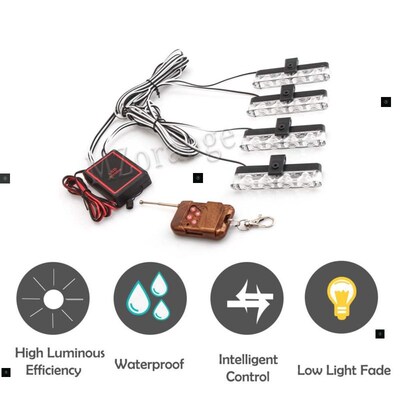4x4/led LED DRL Ambulance Police Light 12V Fso Auto Strobe W