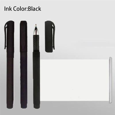 1PC Black Gel Pen with Retractable Blank Scroll ABS and Coat