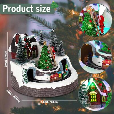 Animated Christmas Villages House Collectible Figurine Decor