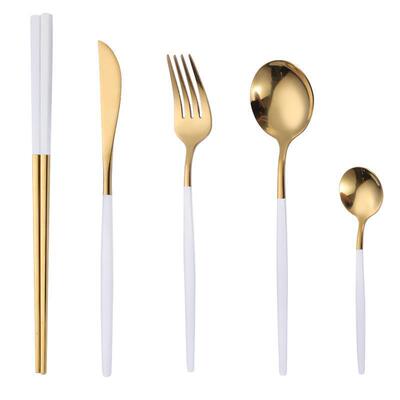Nordic stainless steel steak knife, fork and spoon set
