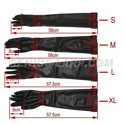 Unisex Latex Rubber Gloves Wrist Seamless Moulded Shoulder L