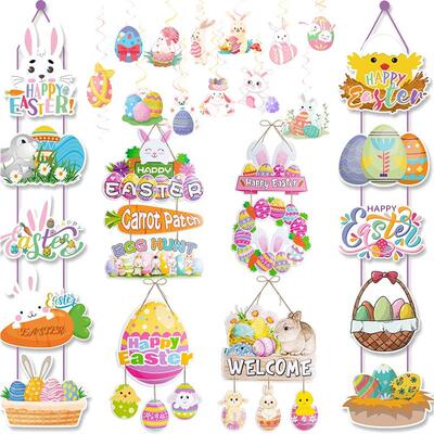 Easter Door Hanging Decoration Bunny Egg Happy Easter Party