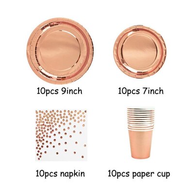 Paper Cups Plates Napkin Wedding Birthday Party Decoration