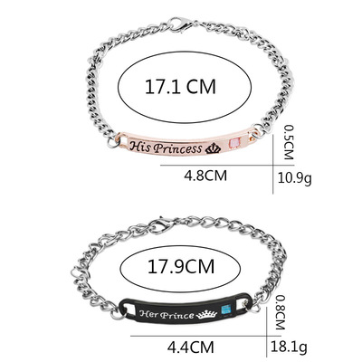 Fashion Simple Crown Her PrinceHis Princess Couple All-match