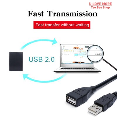 USB 2.0 Cable Extension Cable 0.6m/1m/1.5m Wire Data Transmi