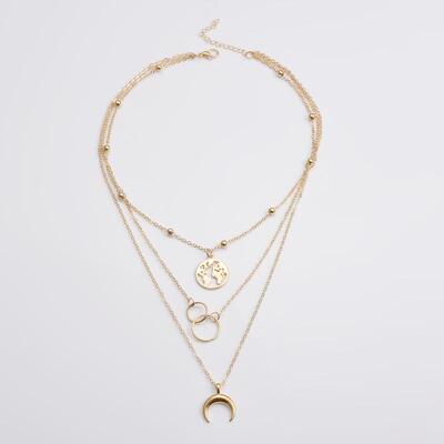 New Fashion Retro Moon World Map Circle Pendant Multilayer G
