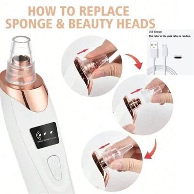 Electrc Facal Skn Care Pore Removal Cleanser Vacuum cne Remo
