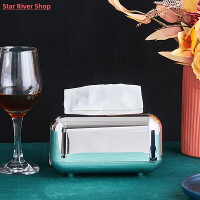 Golden tissue boxes Storage Napkin holder kitchen tissue box