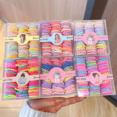 New 90 Pack Childrens Seamless Small Rubber Band Candy Colo
