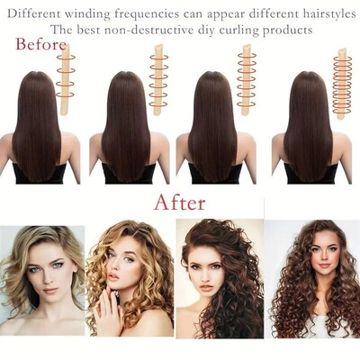 Heatless Curling Rod Set Headband No Heat Silk Curls Ribbon