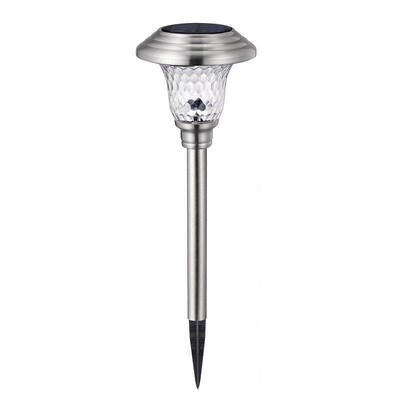 6Pcs Solar Pathway Lights Outdoor Glass Stainless Steel