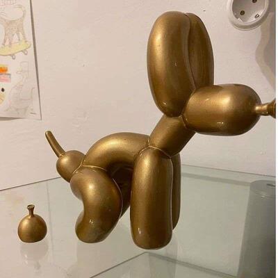 Balloon Dog Doggy Poo Statue Resin Animal Sculpture Home Dec