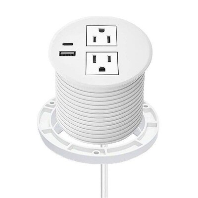 Desk Power Grommet Outlet 2M Extension Cord Table Outlets 2