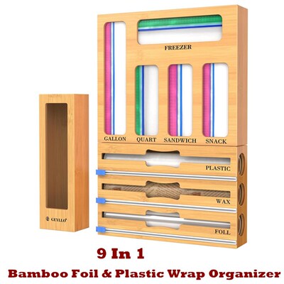 Storage Bag Organizer, Foil and Plastic Wrap Organizer