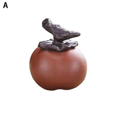 Tea Pet Handcrafted Purple Clay Persimmon Tea Pet Set for