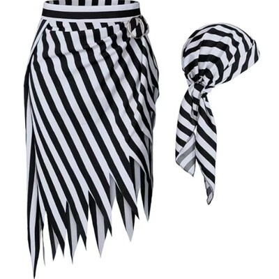 Pirate Turban Accessories splay stume Burnt Pointed Striped