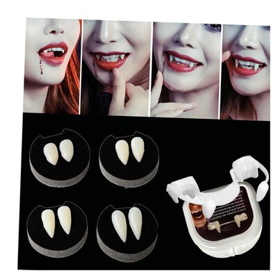 Halloween Fake Teeth Cosplay Vampire Fangs Retractable Teet