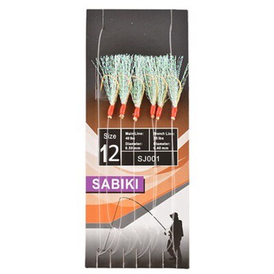 6Pcs/Pack Sabikis Soft Fishing Lure Rigs Bait Jig Lure Feath