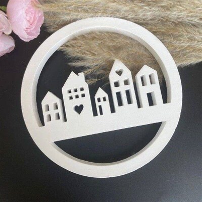 Hollow out House Wreath Resins Molds, Wreath Silicones
