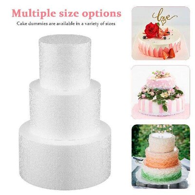 3 Pcs Foam Cake Model Baking Practicing Tool Round Wedding
