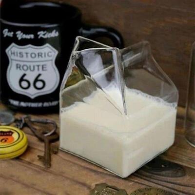 1Pc 300ML Half Pint Milk Carton Style Creative Mini Creamer