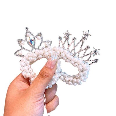 Childrens Crown Pearl Hair Band Princess Headdress Bead Bea