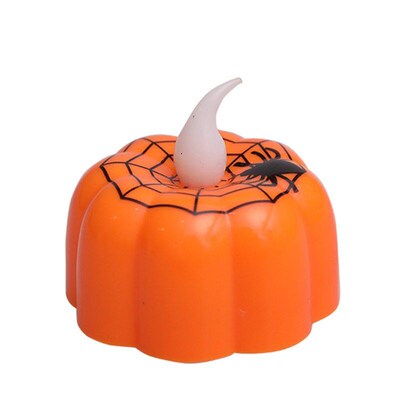 LED Pumpkin Electronic Candle Spiderweb Halloween Party Deco