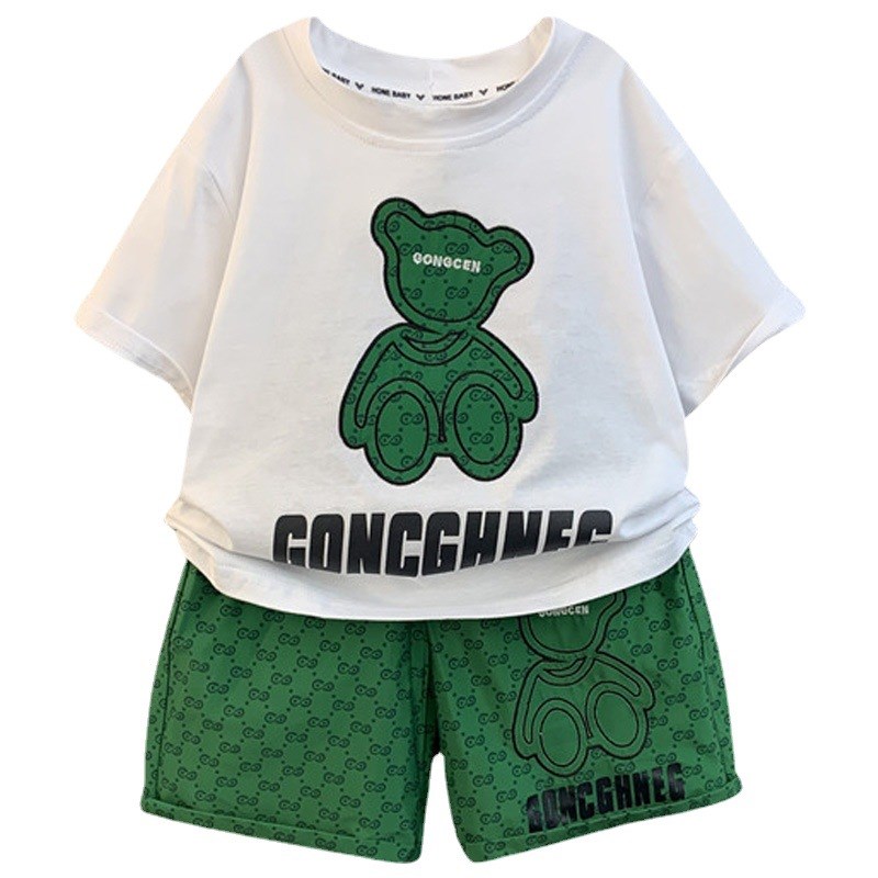 Baby Girl Boy Clothes Summer Children Bear Print Top and Bot