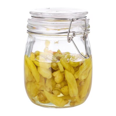 sealed glass jar transparent square food storage large safe