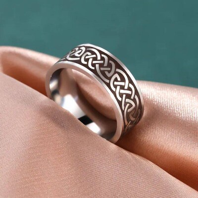 Old Style Retro Viking Rings Vintage Black Amulet Norse Rune