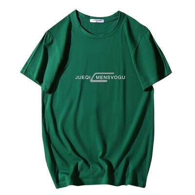 Add large size cotton crew neck ort sleeve mens T-irt fat f
