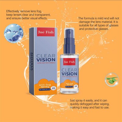 JUE FISH Defogging Spray for Car Windshields and Windows, An