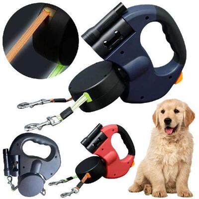 Double+Headed+Dog+Leash+Dog+Walking+Leash+360+Degree+Swivel