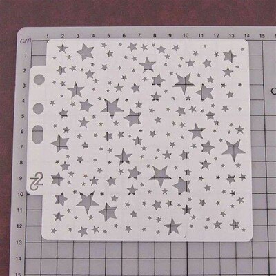 Star Theme Hollow Lace Ruler Embossing Template DIY Photo