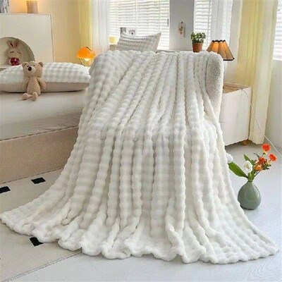 Flannel Rabbit Plush Blanket Office Nap Sofa Blanket