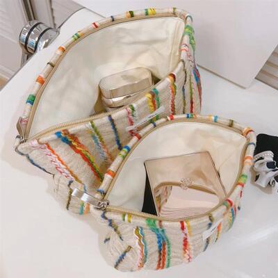 Soft Rainbow Womens Makeup Bag Girl Coin Pruse Wallet Cloth