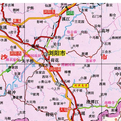 2021新款 长沙市地图墙贴 超大巨幅 交通行政区划图 装饰画海报